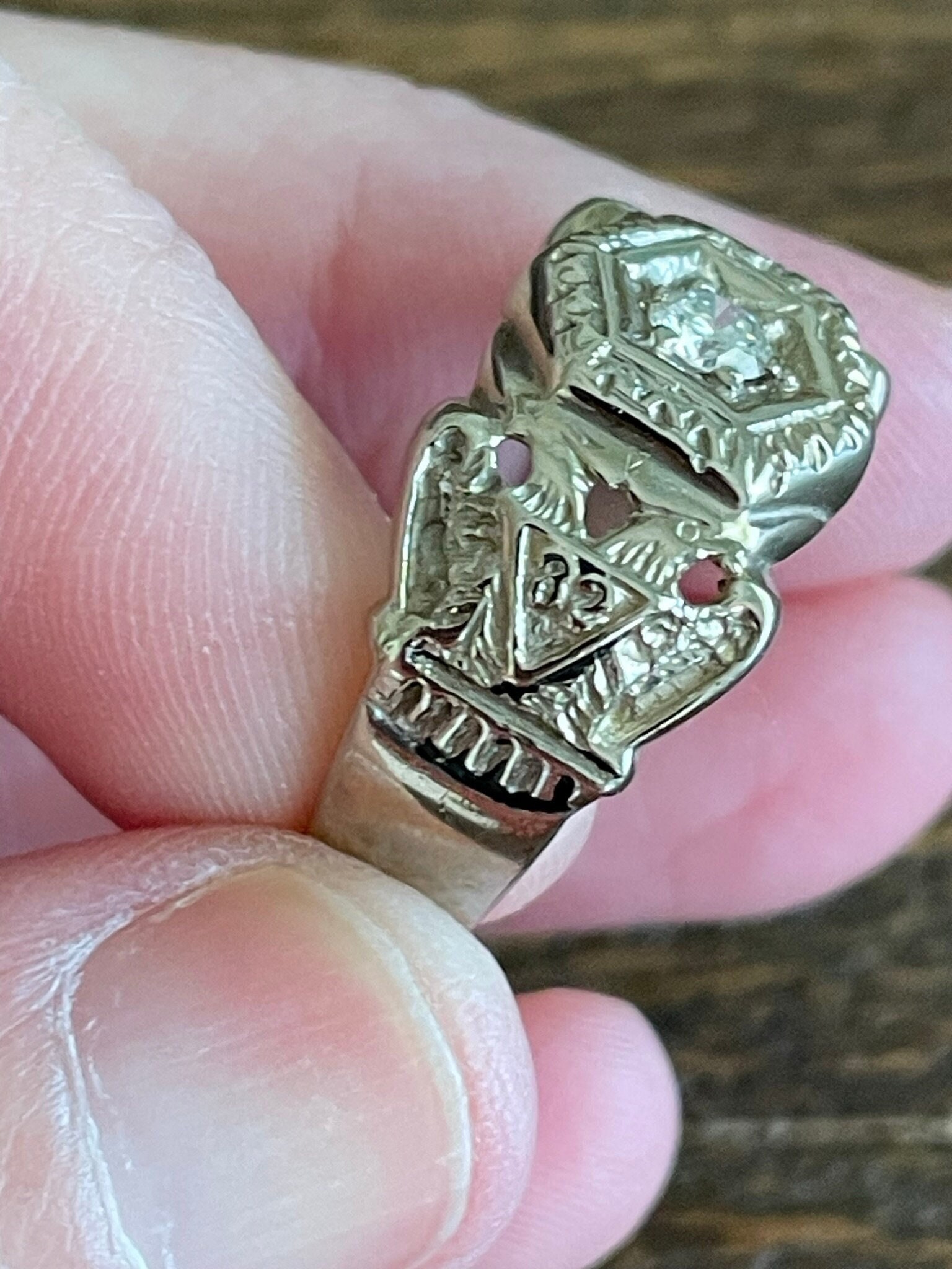 32nd Degree Masonic Ring 10k Diamond White Gold Men's - Etsy