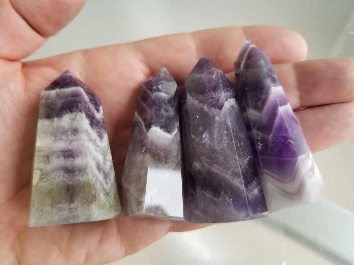 Various Chevron Amethyst Tower Chevron Amethyst Crystal Wand - Etsy