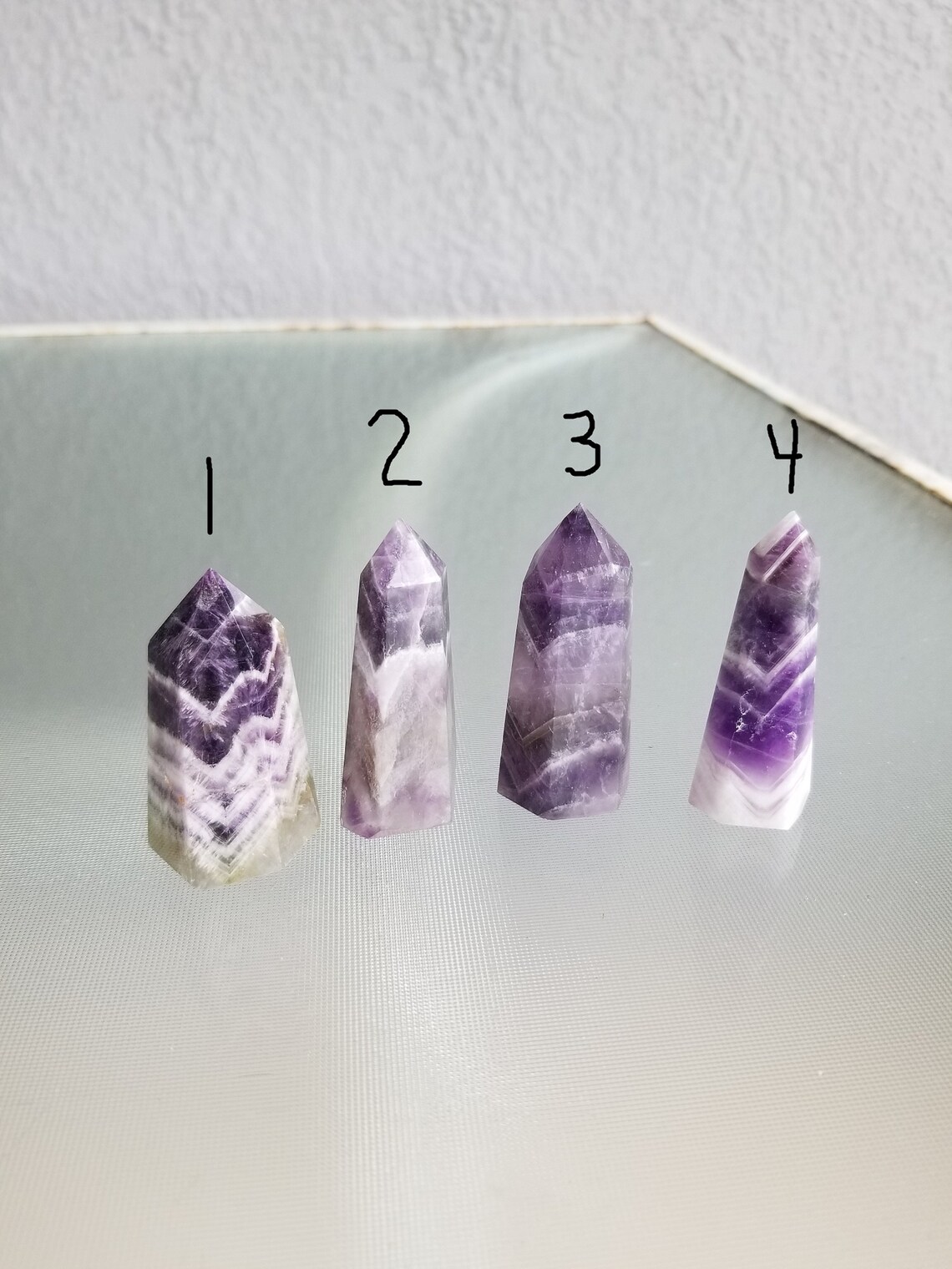 Various Chevron Amethyst Tower Chevron Amethyst Crystal Wand - Etsy