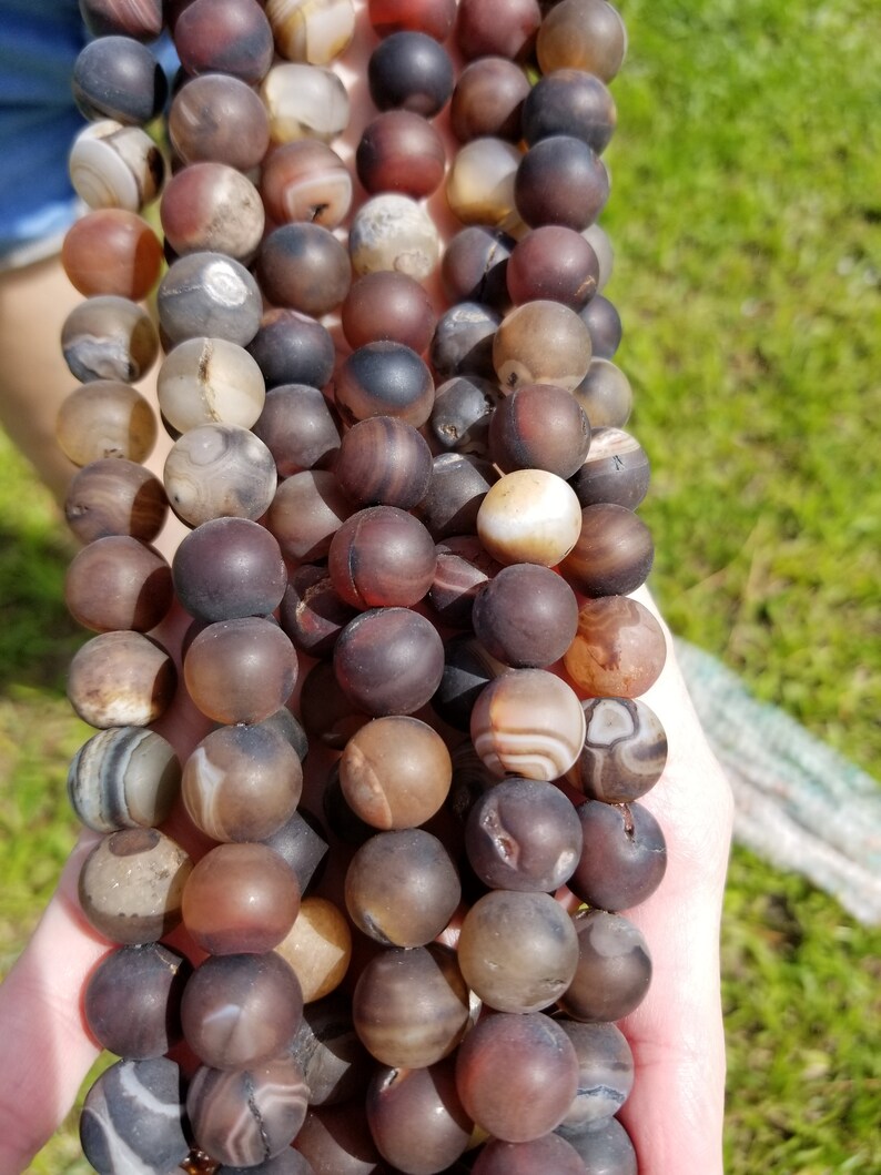 14mm Matte Agate Bead Strand Root Beer 14 Natural Agate - Etsy