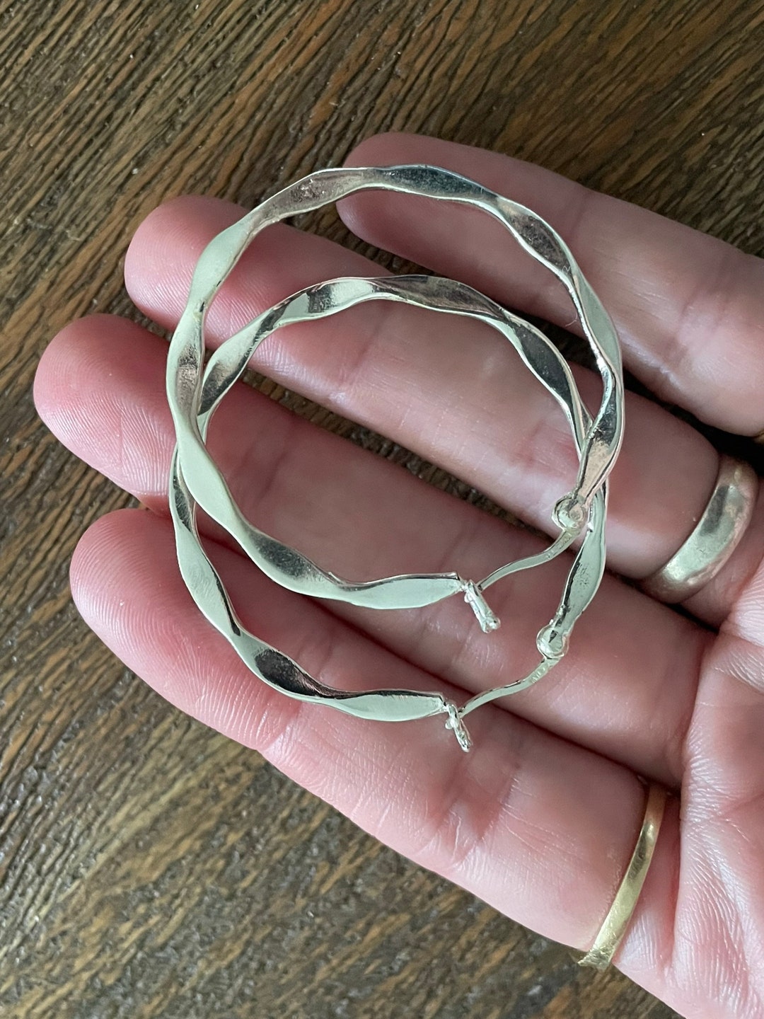 Signed MWS Mark Wasserman Samara Hoop Earrings Silver 1 5/8 Diameter - Etsy