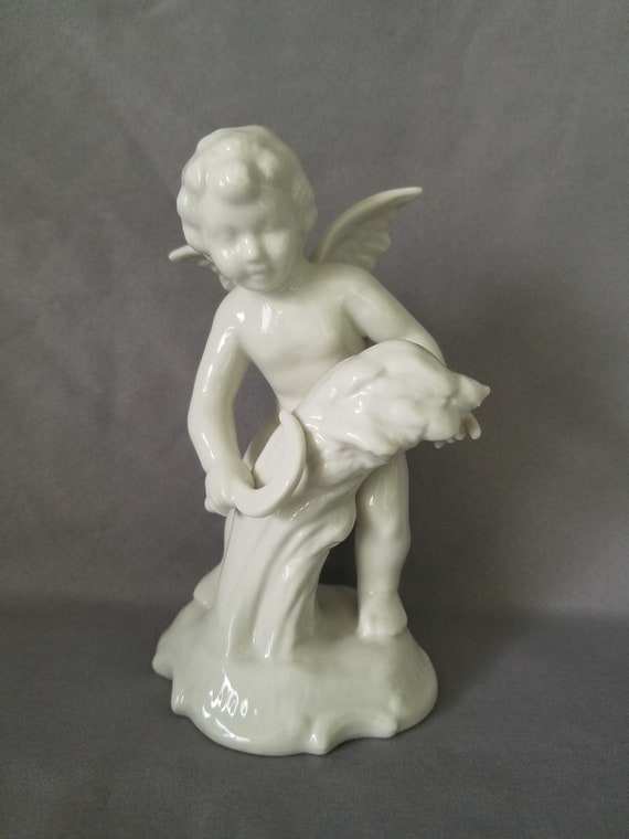 Dresden Karl-heinz Klette Porcelain Angel Cherub With Sickle & - Etsy