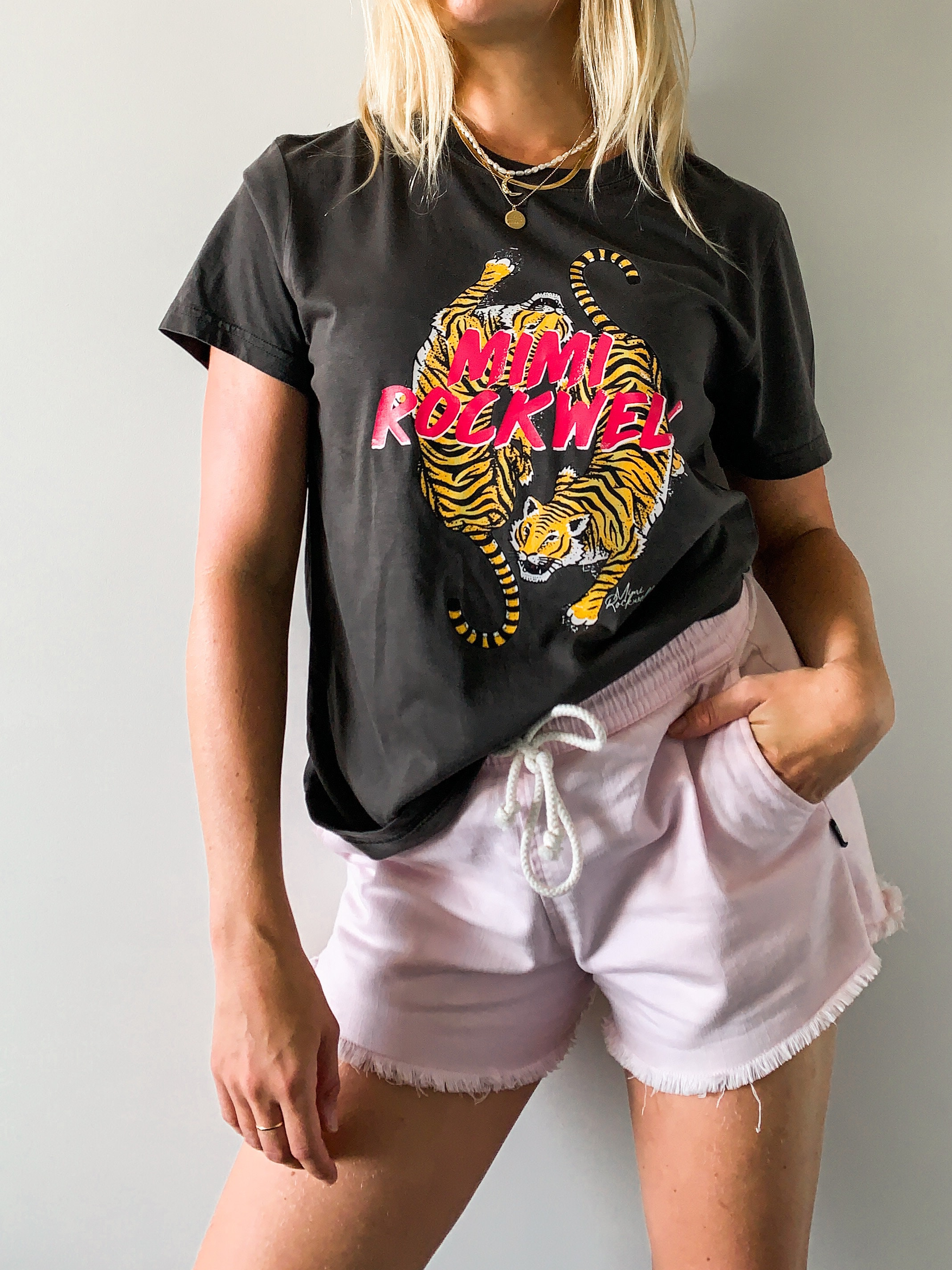 Mimi Rockwell women's faded leopard print tee