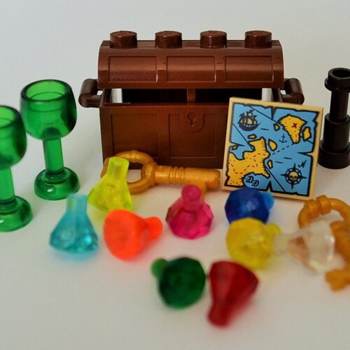 LEGO Pearl Gold Pirate Treasure Chest 10 Jewels Crystals Gems - Etsy