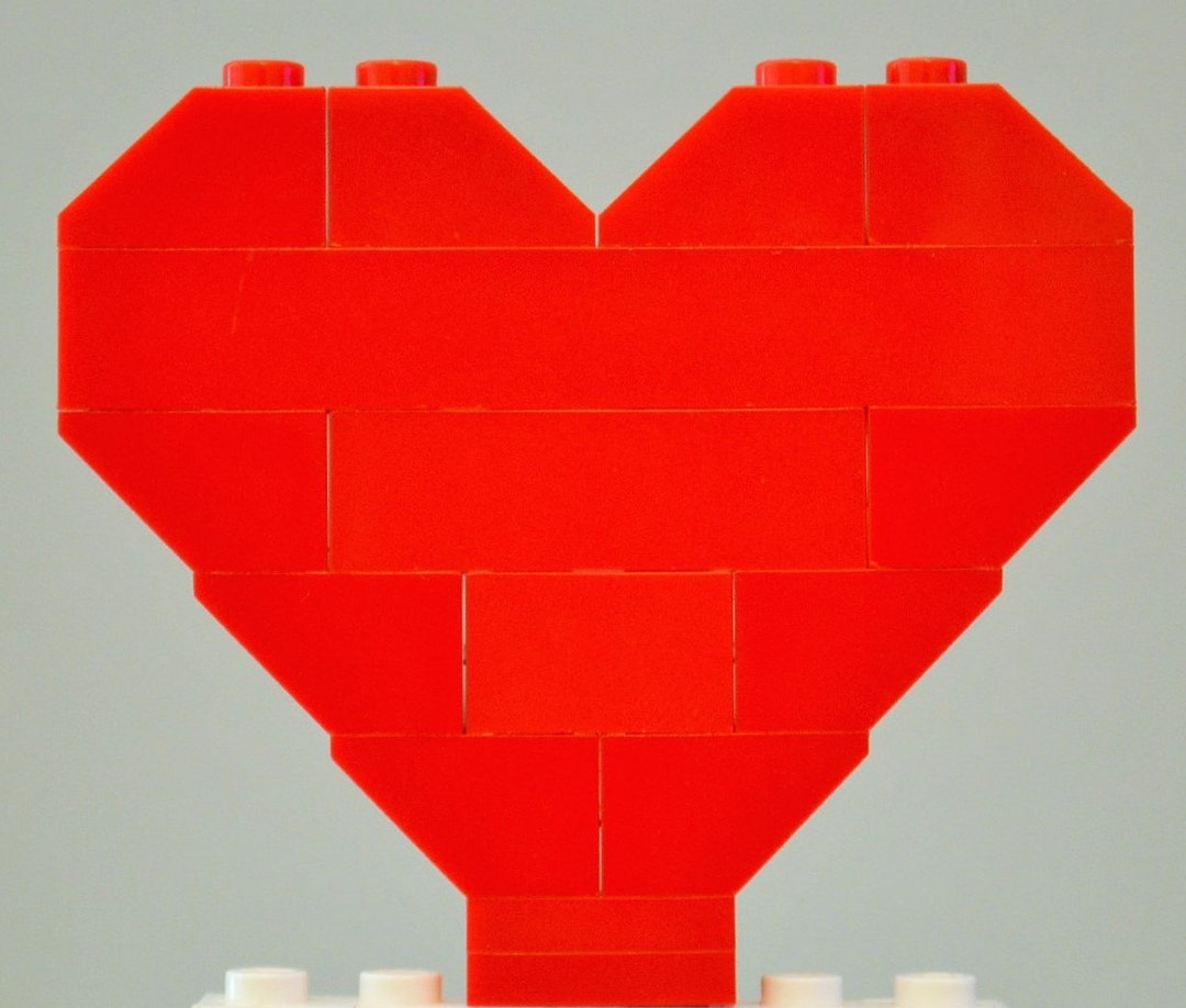 Red Heart With Instructions - Build Your Own With LEGO® Bricks - Etsy