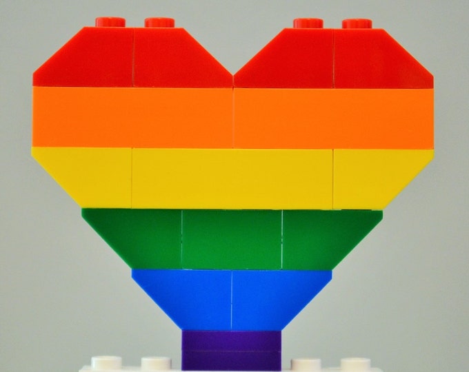 Red LEGO® Brick Heart - Etsy