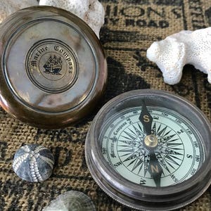 Nautical Compass | Brass Compass | Vintage Style Compass | Engraved ...