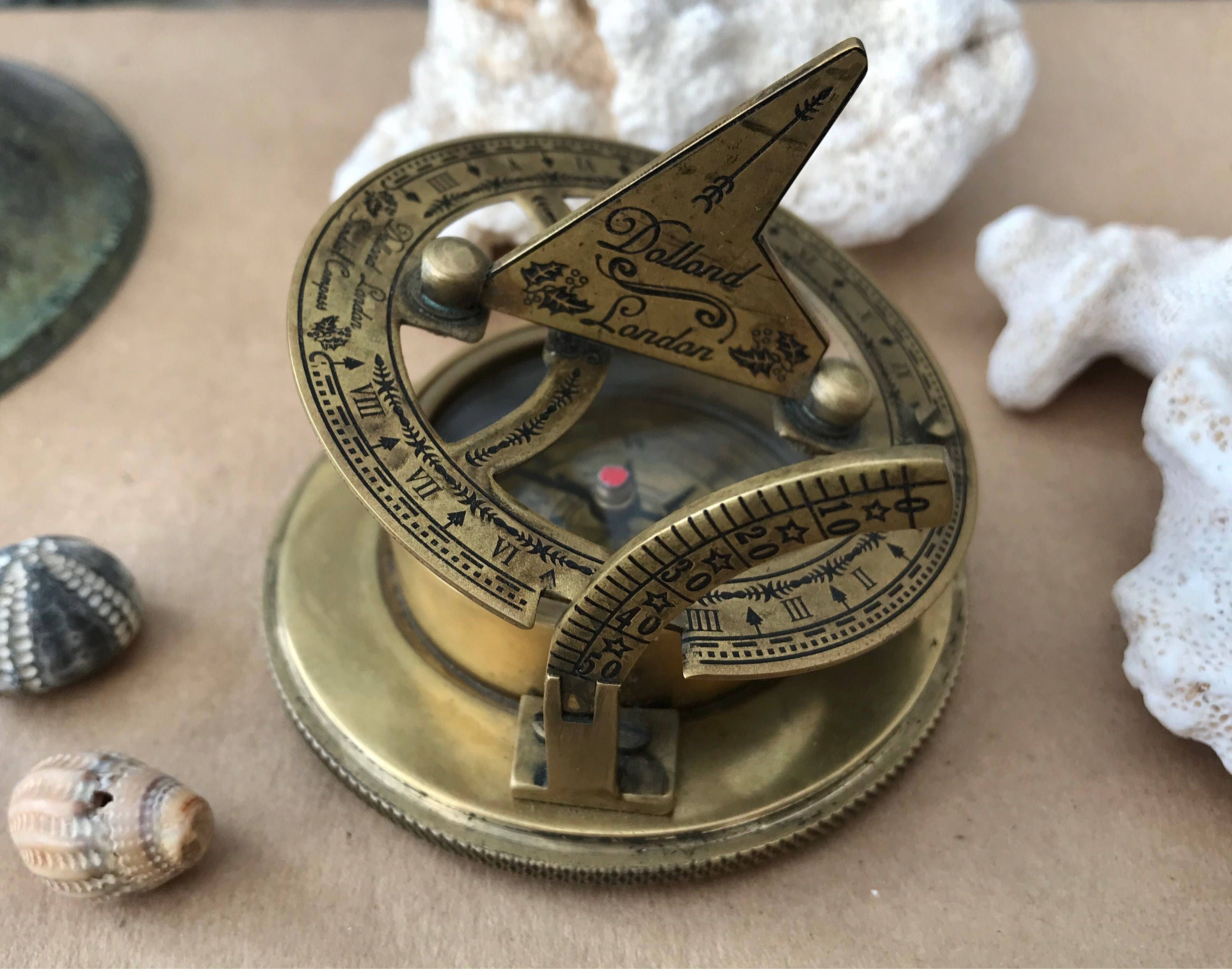 Nautical compass with case vintage compass brass compass | Etsy