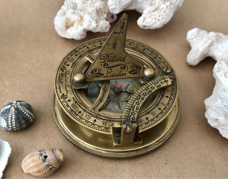 Nautical Compass With Case Vintage Compass Brass Compass | Etsy