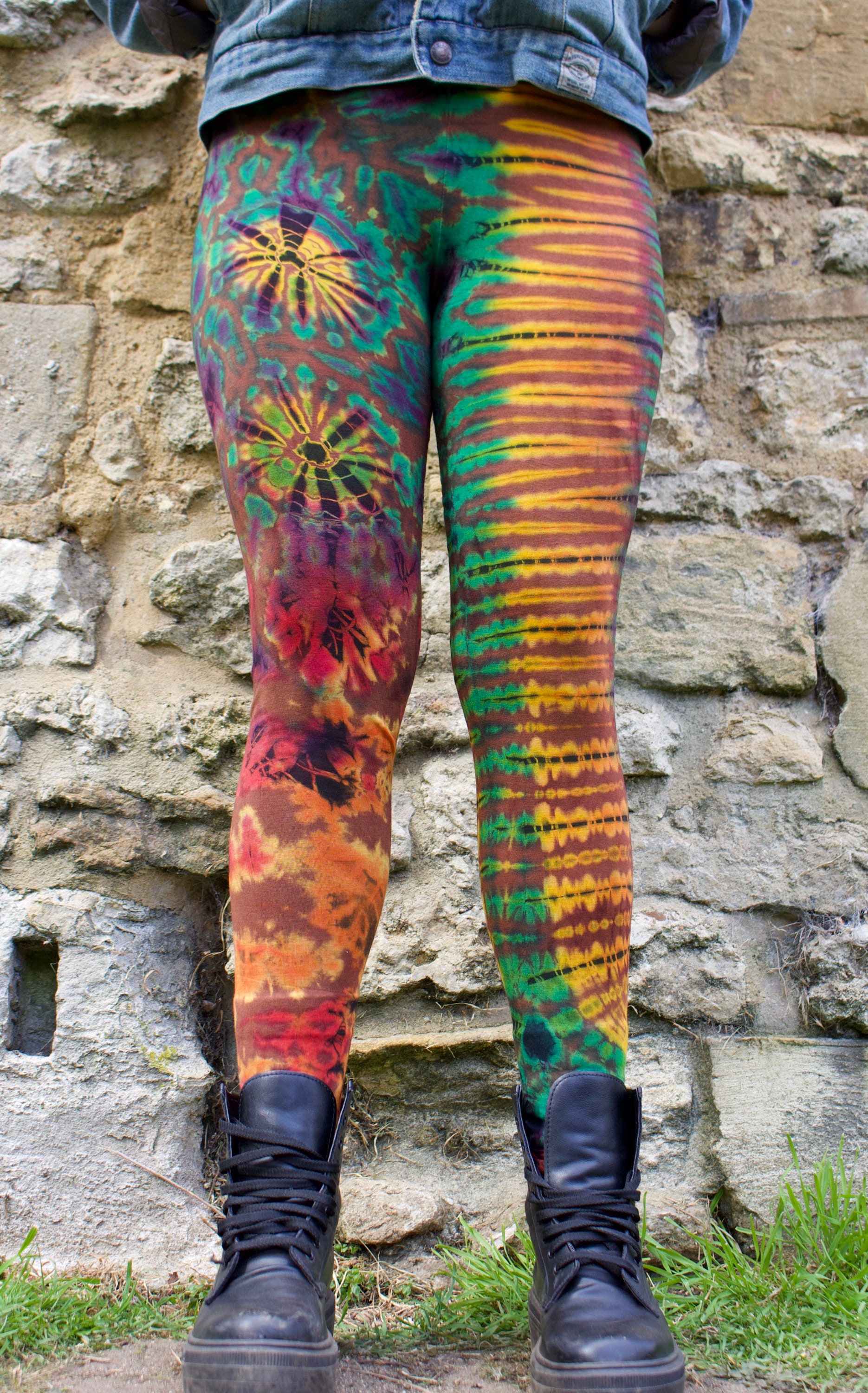SMALL tie dye leggings funky leggings colourful leggings | Etsy