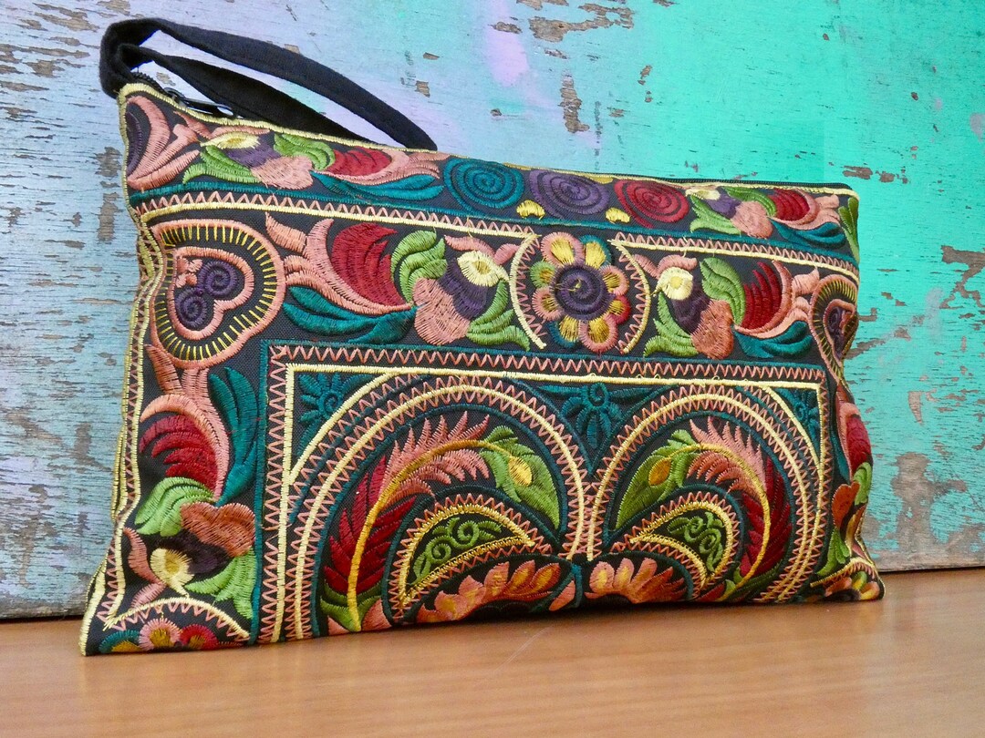 Colourful Thai Clutch Bag | Embroidered Purse | Summer Purse ...