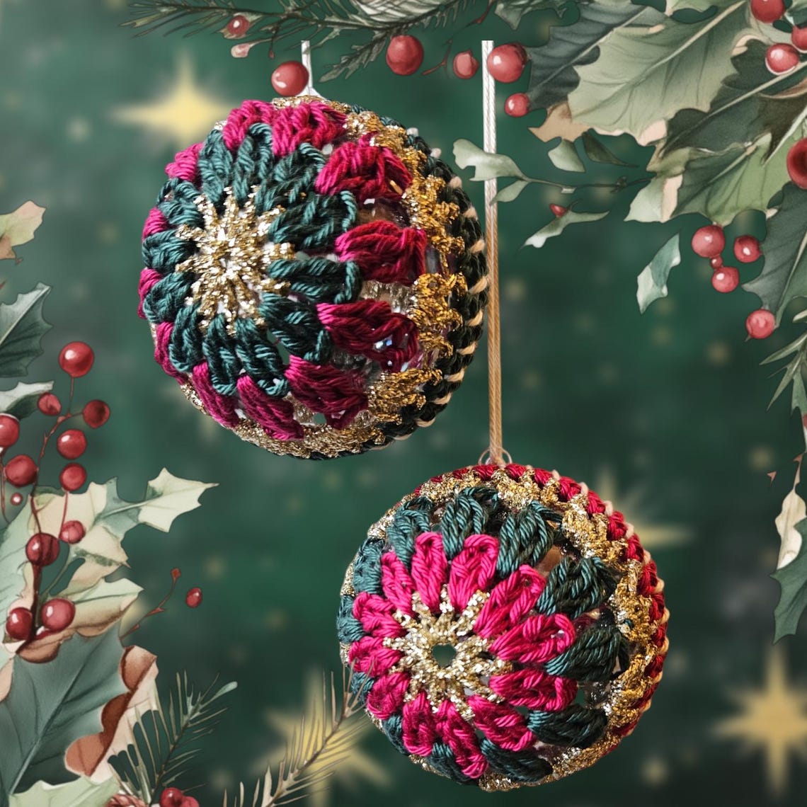 Traditional Christmas Bauble Tree Decoration CROCHET PATTERN - Etsy