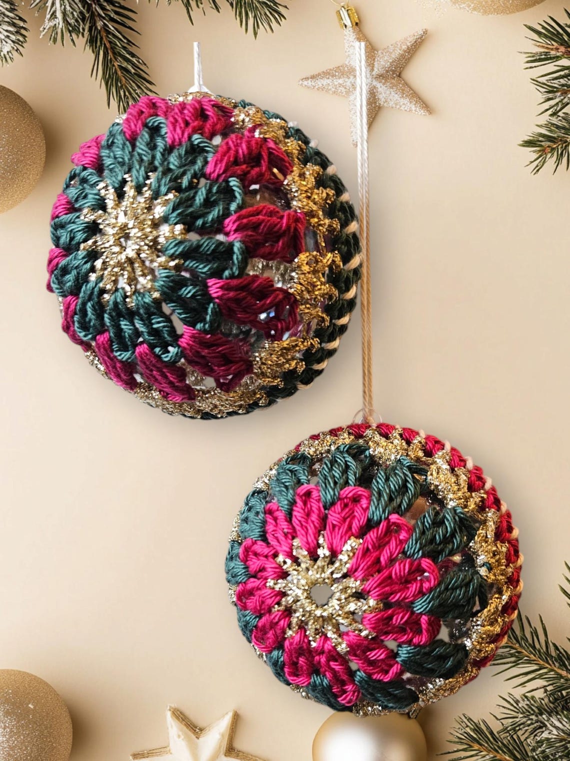 Traditional Christmas Bauble Tree Decoration CROCHET PATTERN - Etsy