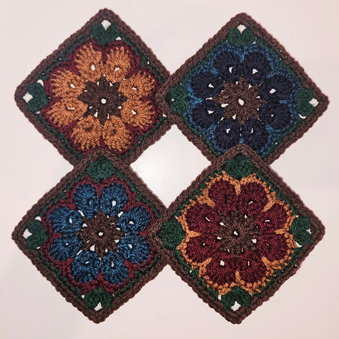 African Flower Square Crochet Pattern - Etsy