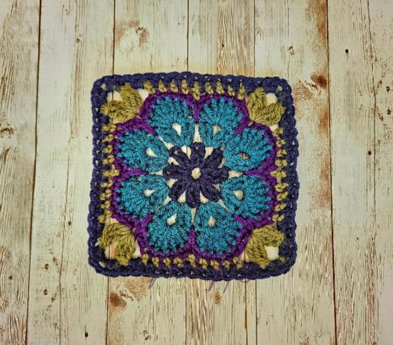 African Flower Square Crochet Pattern - Etsy