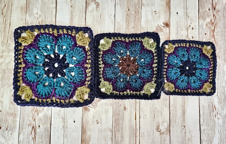 African Flower Square Crochet Pattern - Etsy