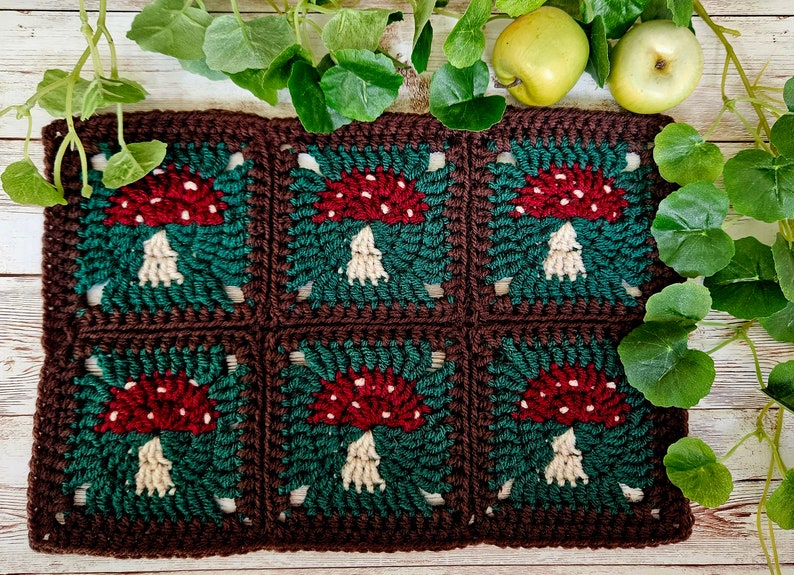 Toadstool / Mushroom Crochet Granny Square Pattern - Etsy