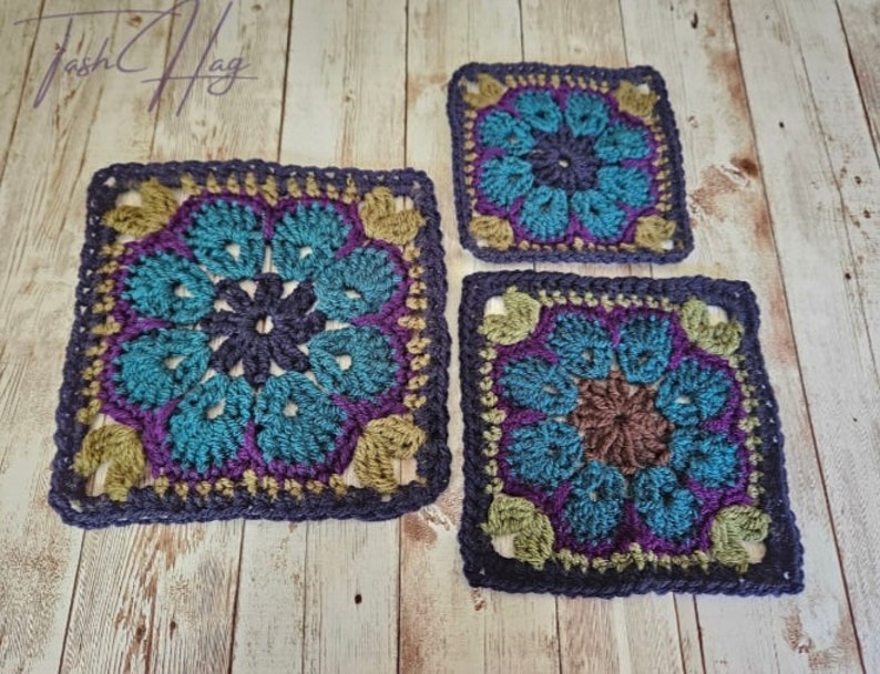 African Flower Square Crochet Pattern - Etsy