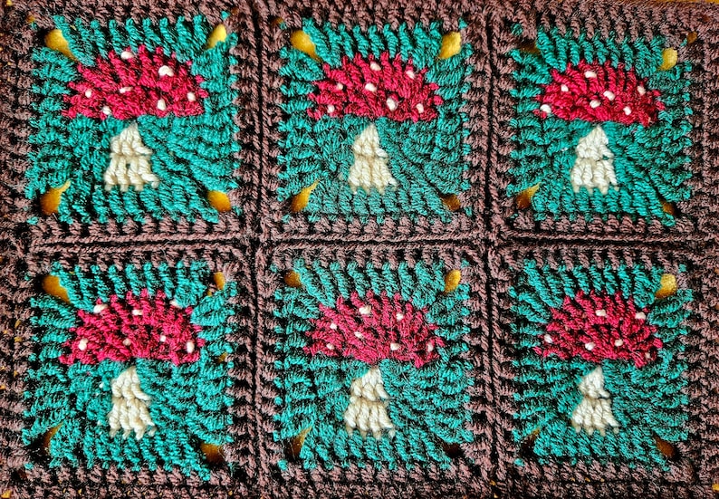 Toadstool / Mushroom Crochet Granny Square Pattern - Etsy