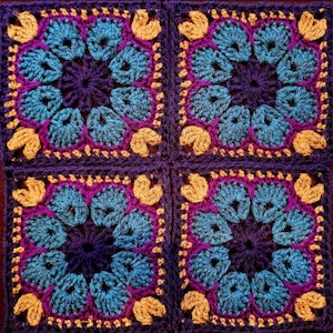 African Flower Square Crochet Pattern - Etsy