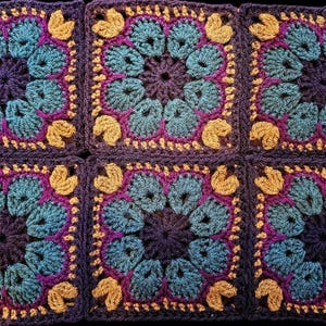 African Flower Square Crochet Pattern - Etsy