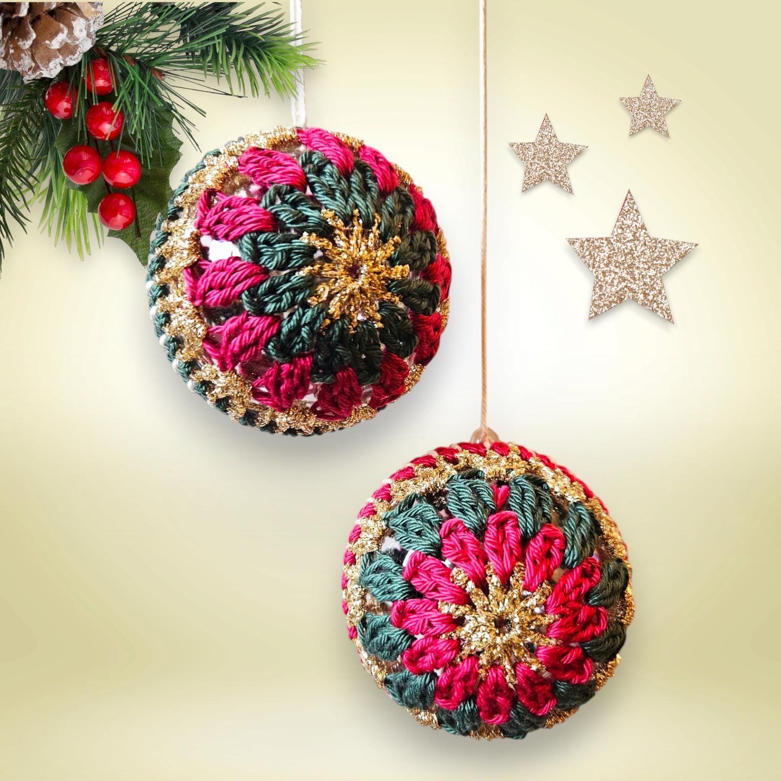 Traditional Christmas Bauble Tree Decoration CROCHET PATTERN - Etsy