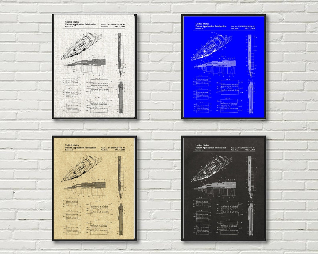 Mechanical Pencil Patent Print 4 Designs - Writer - Pencil - Etsy