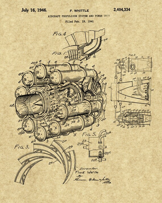 Aircraft Jet Propulsion Patent 1946 | Etsy