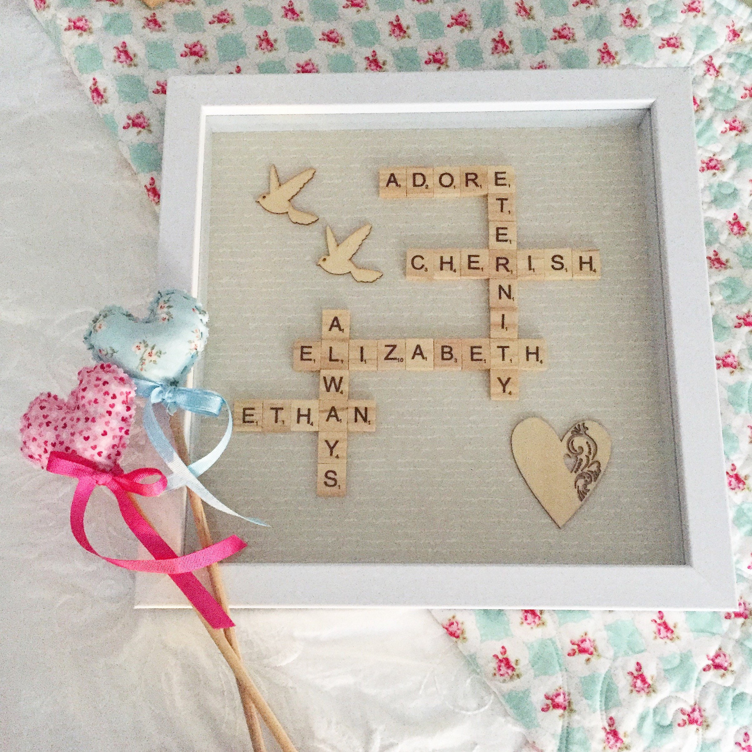 Scrabble Frame, Gift, Custom Order, Scrabble Letters, Personalised ...