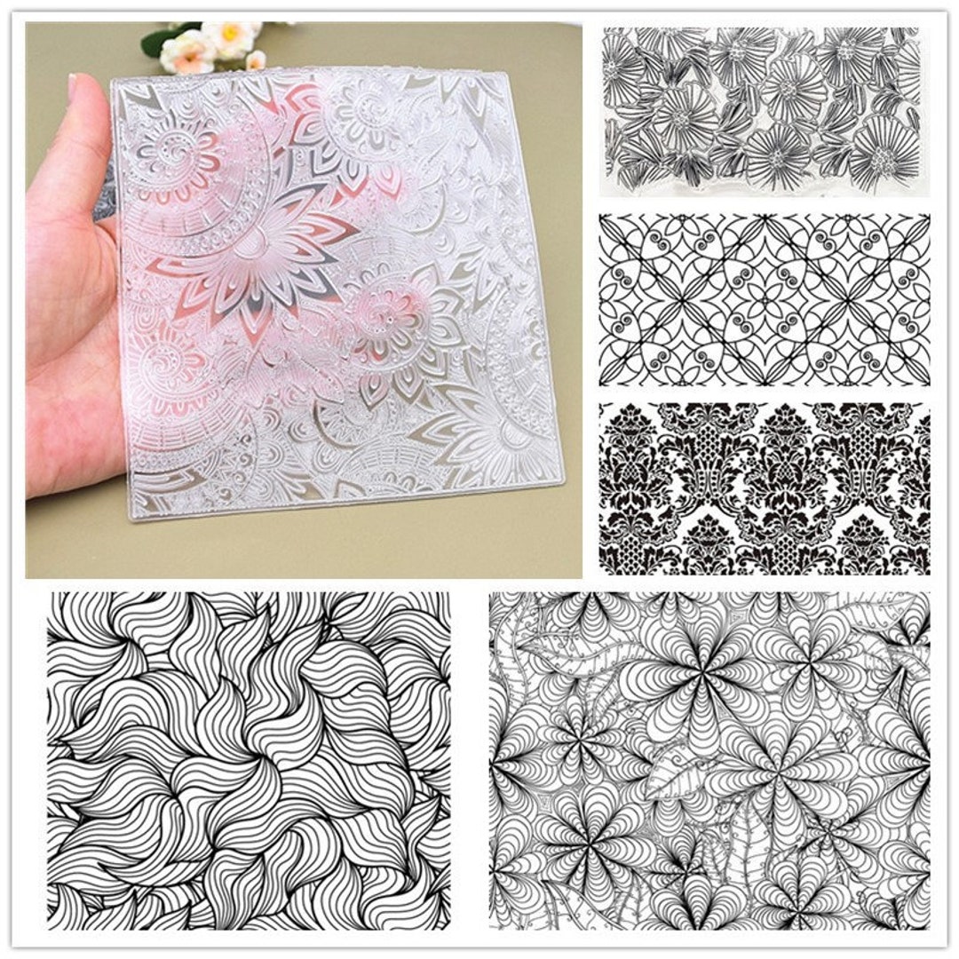 Polymer Clay Texture Stamp Sheets Leaves Flowers Mandala Pattern DIY ...