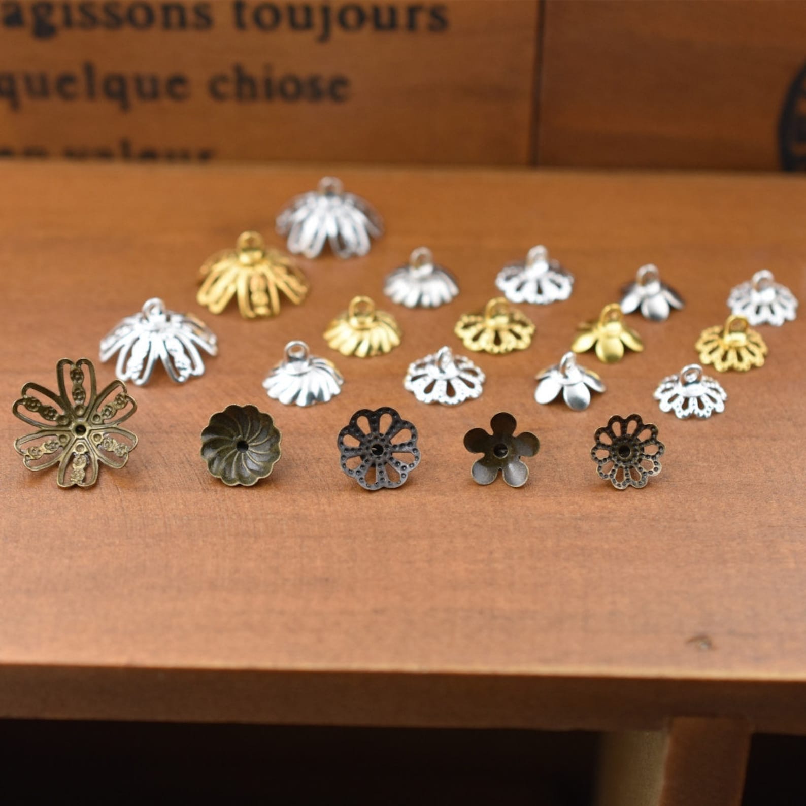 50pieces Brass Caps for Glass Vial Glass Globe End Caps Bead - Etsy