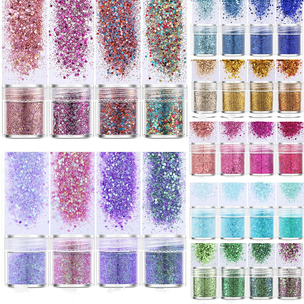 4PCS Color Superfine Glitters Powder 1mm Sequins Mix For Nail | Etsy