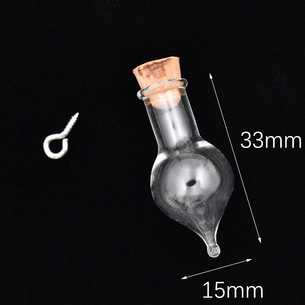 Clear Glass Bottle With Cork With Silver Color Hooks Wishing - Etsy