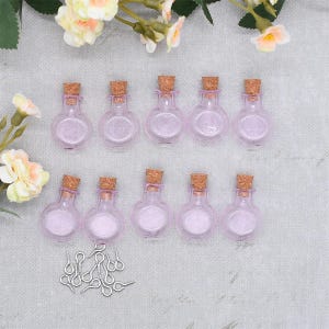 10pcs Colored Tiny Glass Jars Mini Glass Bottles With Cork Stoppers ...