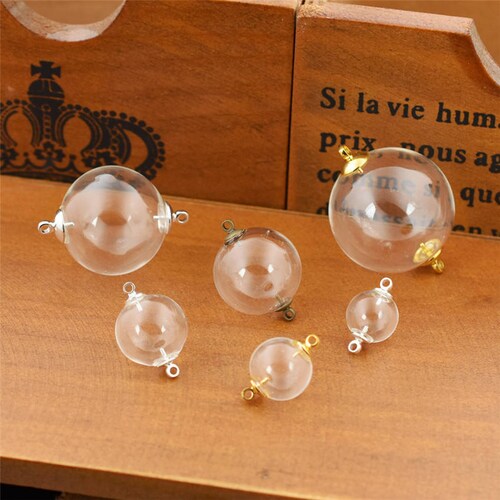 10pcs 16-25mm Double Dole 2mm Glass Globe With Cap Empty - Etsy