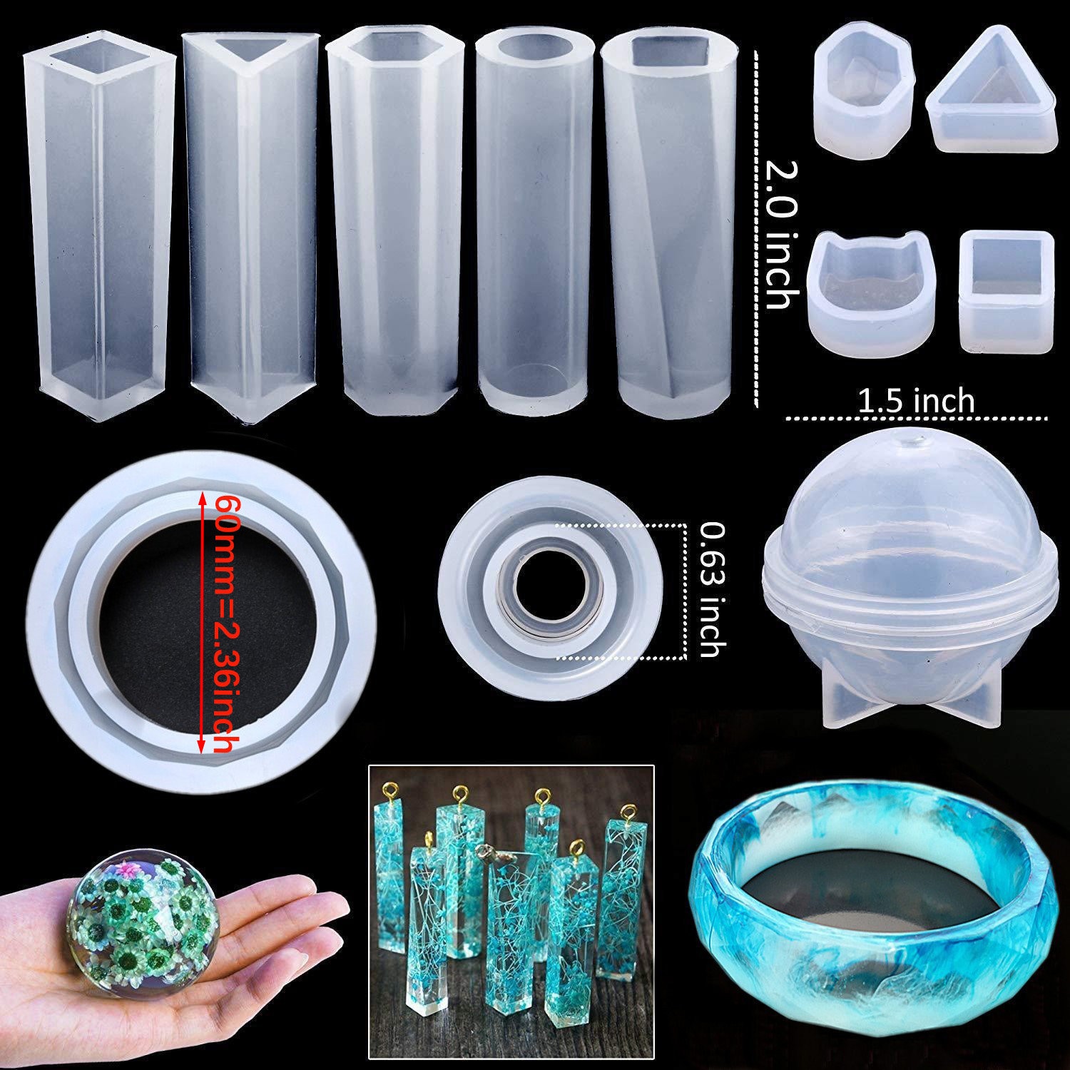 94PCS Mixed Epoxy Resin Molds Set Jewelry Making Resin Casting - Etsy