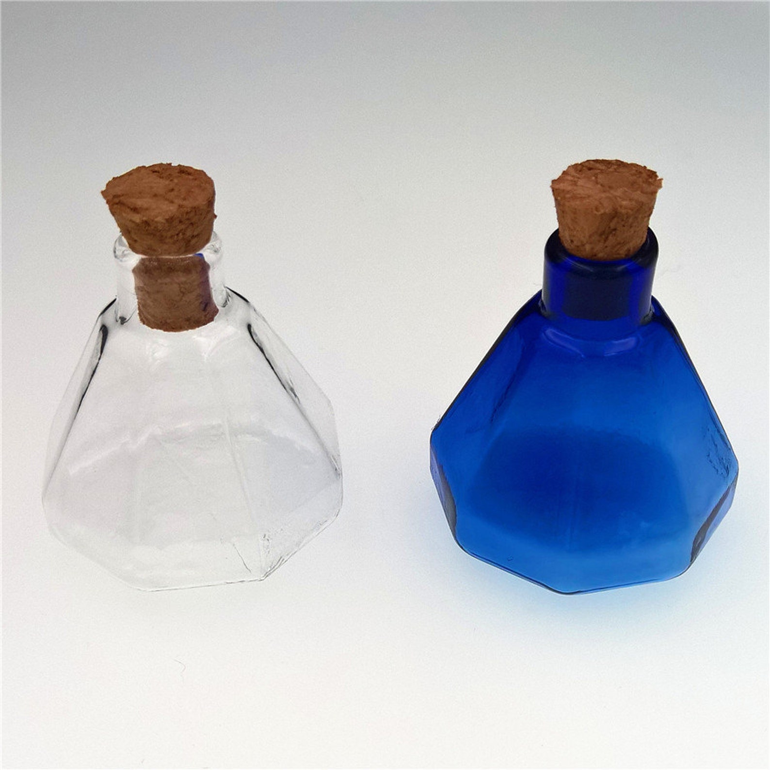 4pieces Octagonal Cork Glass Bottle With Hooks Glass Vial - Etsy