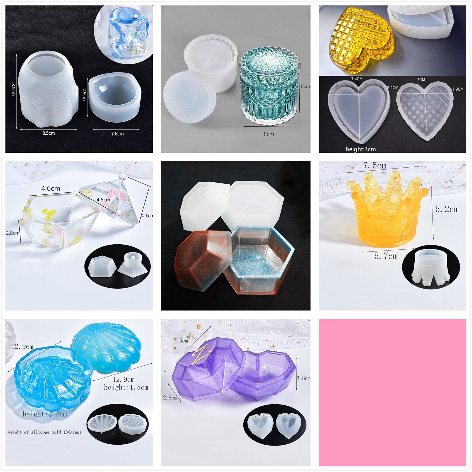 Crystal Jar Box mold Resin Storage Box Molds Candy Can Resin | Etsy