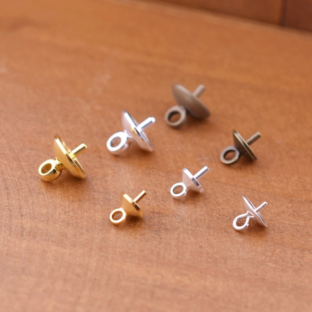 20pieces 8mm 5mm Beads Cap Needle Cap Pendant Connector Pearl Cap ...