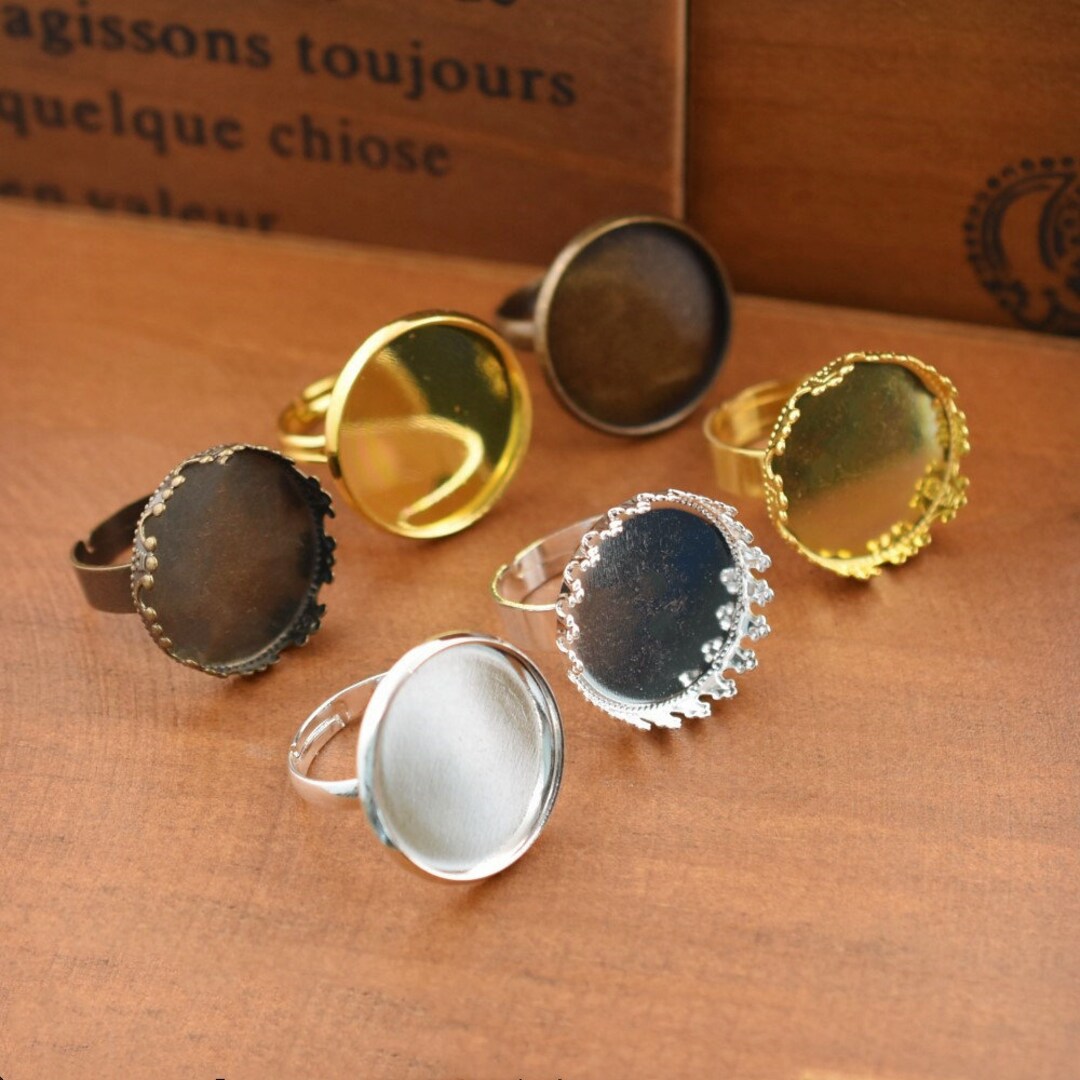 20mm Brass Setting Base Ring Base Antique Bronze and Silver Color Time ...