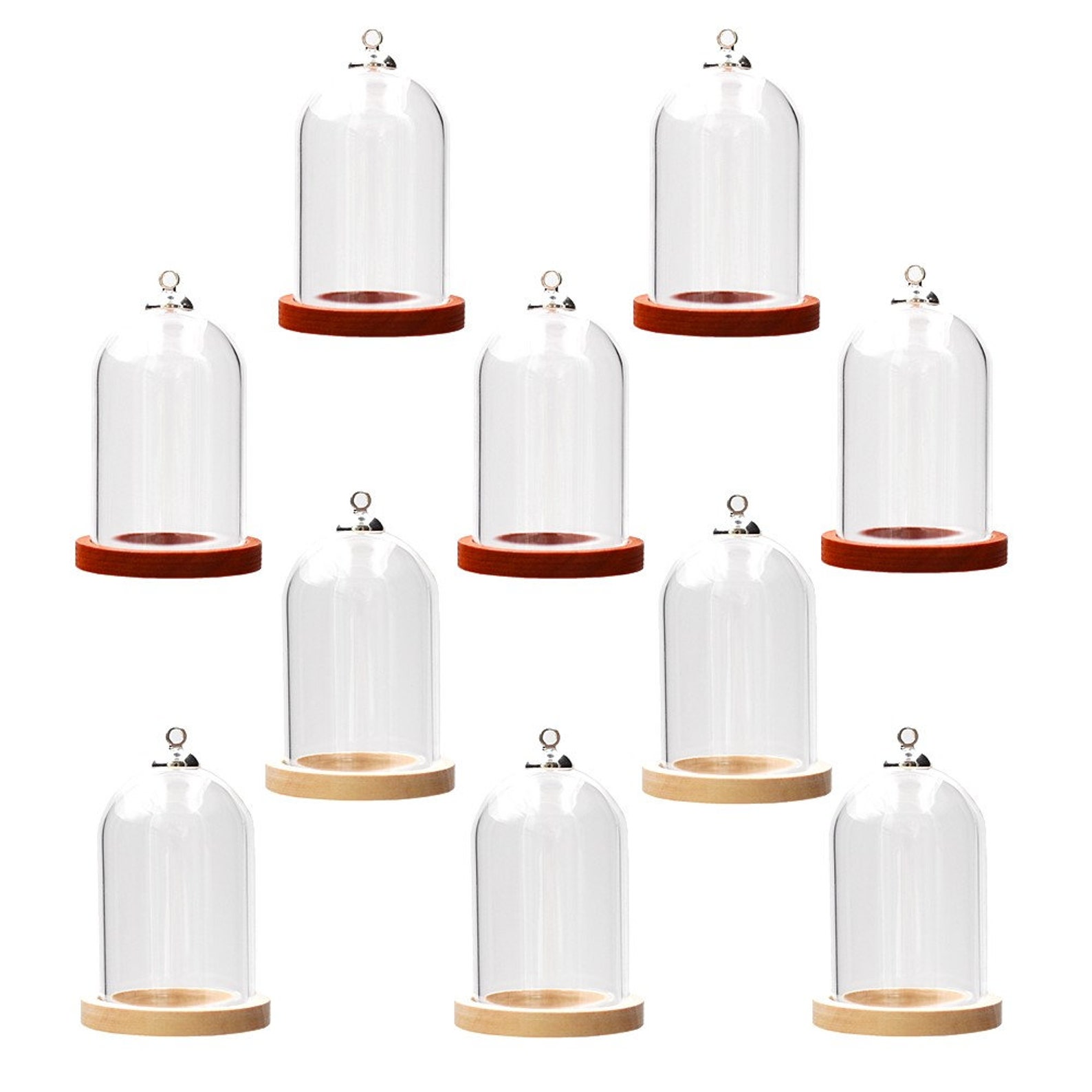 5sets 3825mm Tube Glass Bottle Clear Glass Bell Jar With Wood - Etsy ...