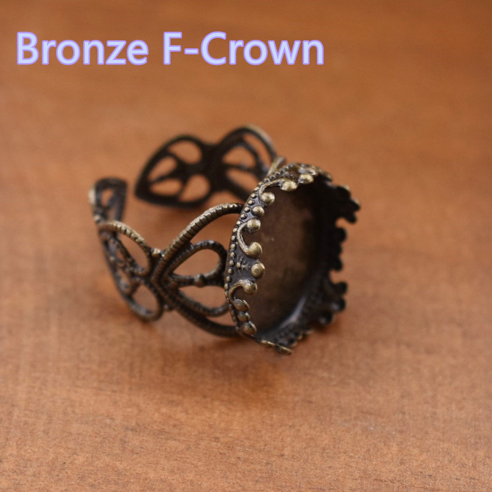 15-16mm Brass Setting Base Ring Base Antique Bronze and Silver | Etsy