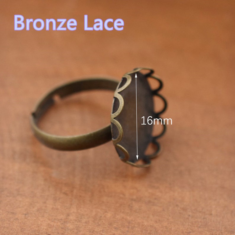 15-16mm Brass Setting Base Ring Base Antique Bronze and Silver | Etsy