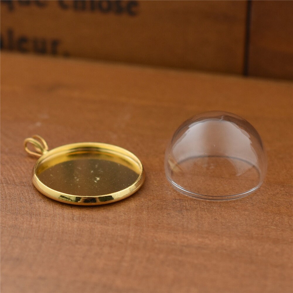 5sets 10sets 20sets 20mm Half Glass Dome Glass Cover With V Rabbit Cap ...