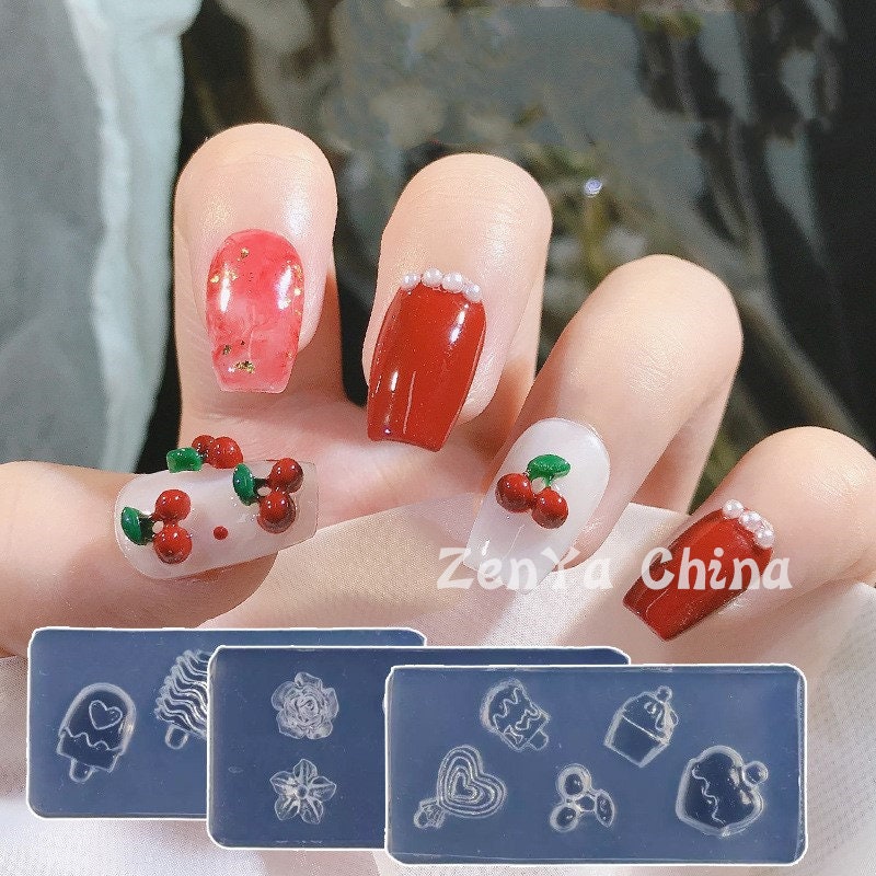 3D Nail Decoration Mold Nail Art Mold Nail Patch Crystal Template ...