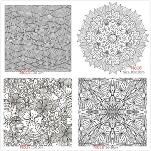 Polymer Clay Texture Stamp Sheets Leaves Flowers Mandala Pattern DIY ...