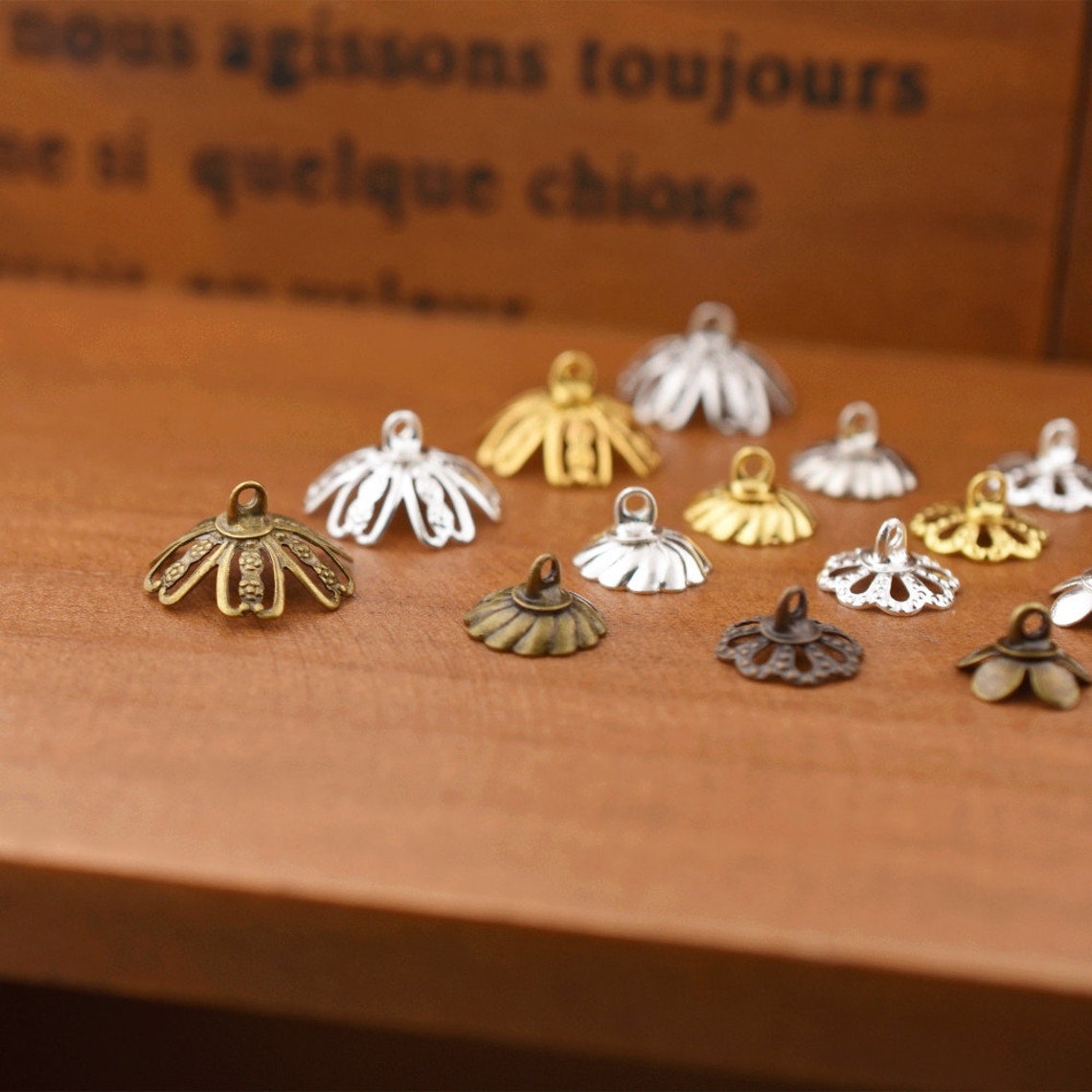 50pieces Brass Caps for Glass Vial Glass Globe End Caps Bead | Etsy