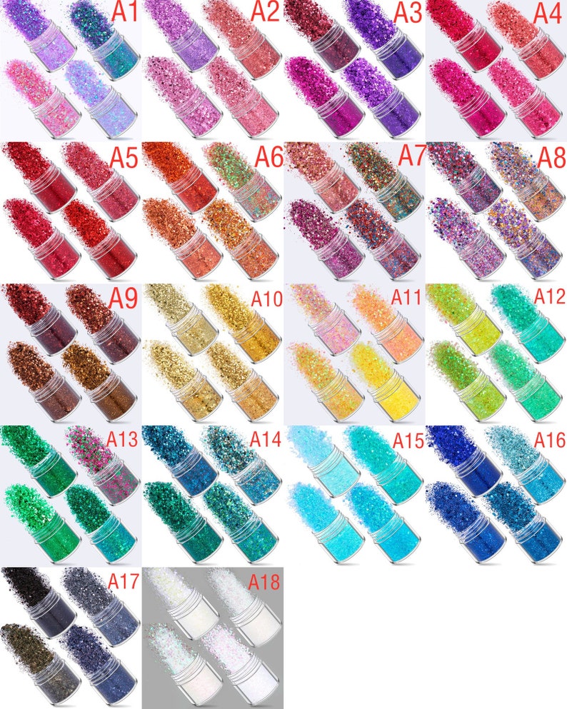 4PCS Color Superfine Glitters Powder 1mm Sequins Mix for Nail Art DIY ...