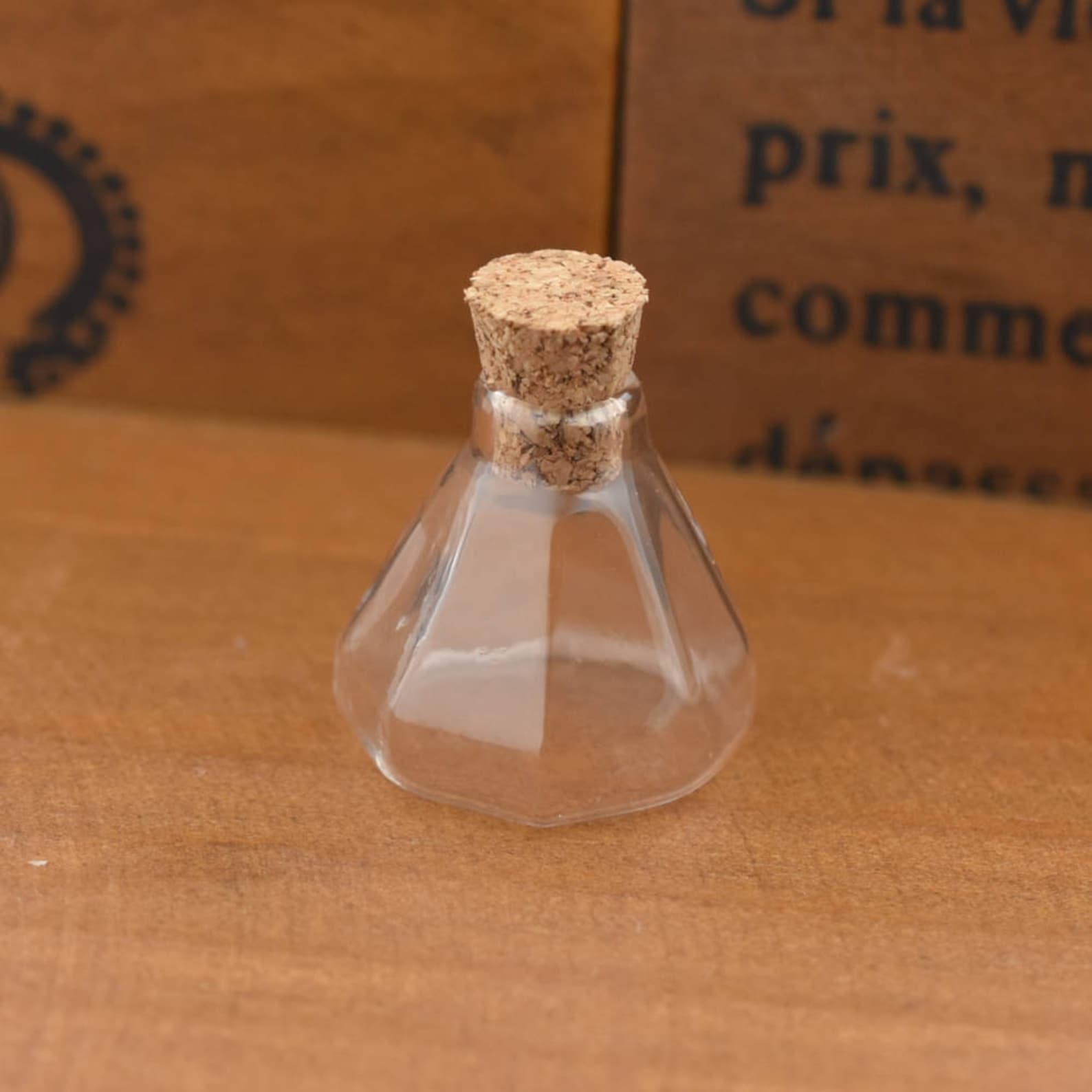 4pieces Octagonal Cork Glass Bottle With Hooks , Glass Vial Pendant ...