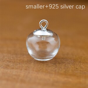 10sets Cute Apple Shape Glass Vails Glass Vial Pendant Glass Locket ...